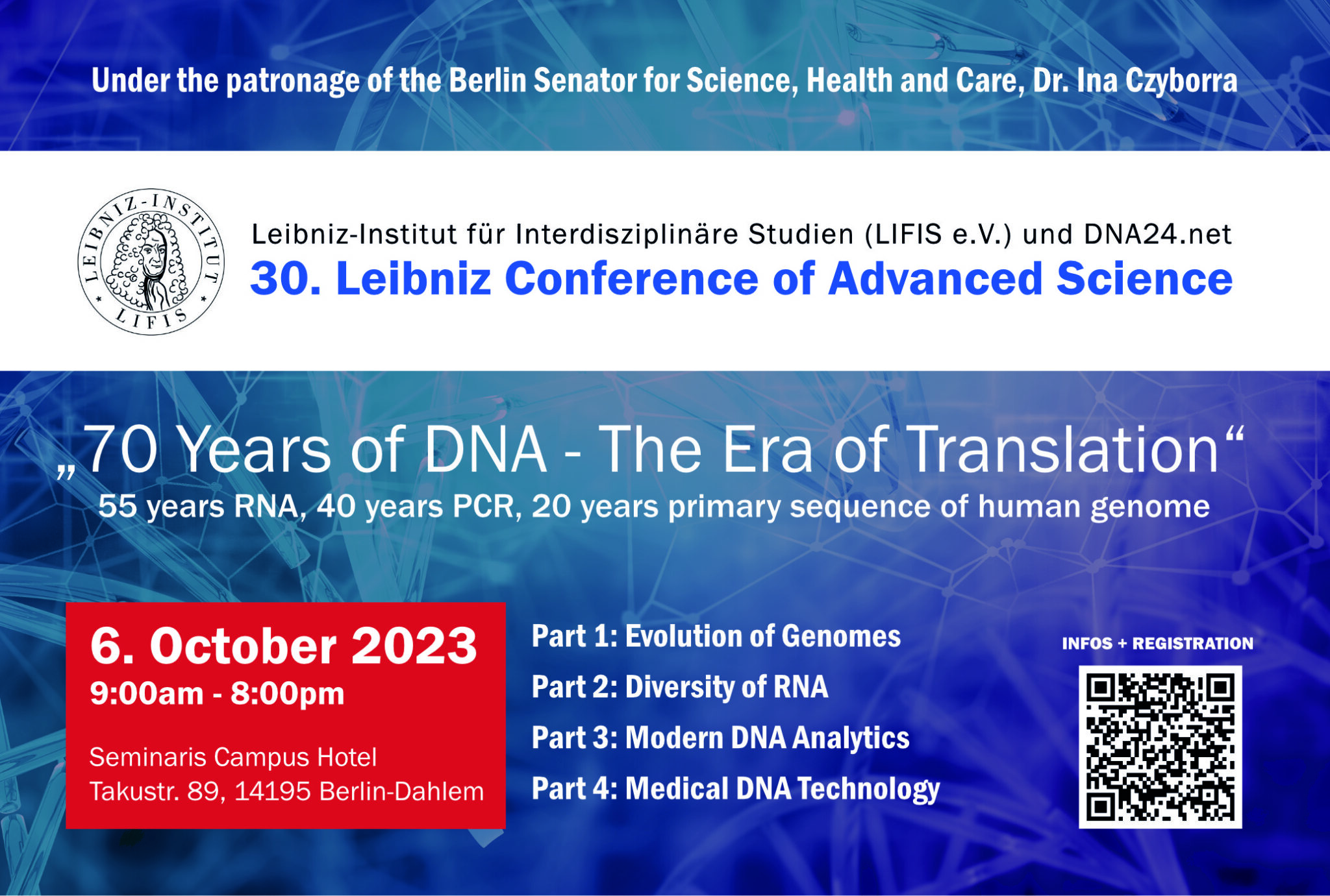 30th Leibniz Conference: 70 Years of DNA – Era of Translation – Leibniz ...